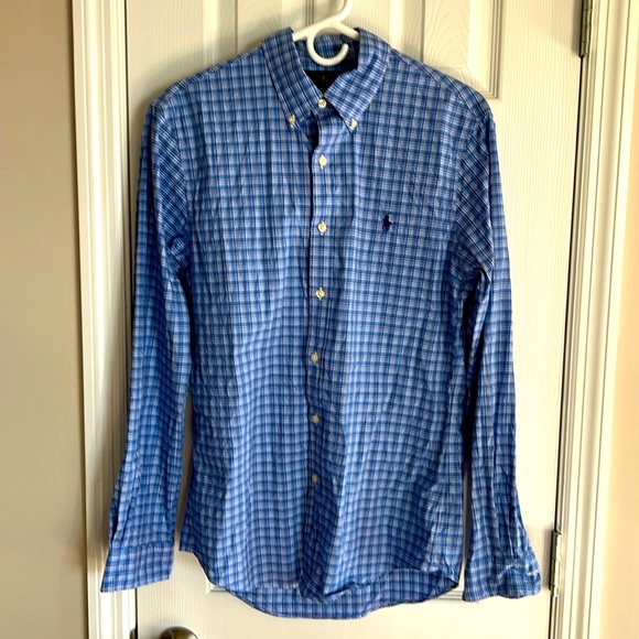 Polo Ralph Lauren | Shirts | Mens Blue Plaid Polo Button Up Dress Shirt ...